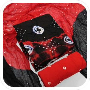 Buy JATADHAR FAB Self Design Bandhani Cotton Blend, Pure Cotton Black ...