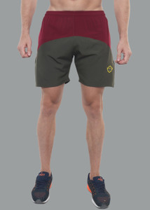 Hill Turner Color Block Men Maroon, Dark Green Boxer Shorts - Buy Hill ...