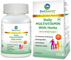 BestSource Daily Multivitamin with Herbs , once a day tablet for active ...