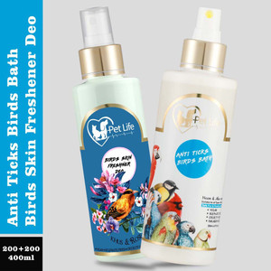 Pet Life Anti Ticks Birds Bath 200 Ml + Birds Skin Freshener Deo 200 Ml ...
