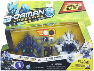 Hasbro B-Daman Crossfire Lightning Diles vs. Strike Dravise 2 PC Pack ...