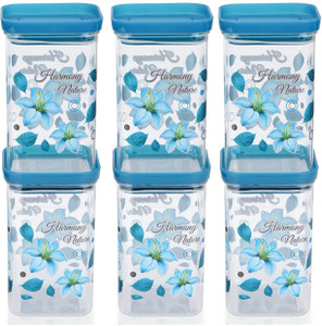 gliker printed Container Big Dabba 1100 ml blue color (Pack of 6 ...