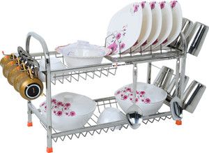 Winstar Utensil Kitchen Rack Steel S.S 2 Shelf Wall Mount Dish Rack ...