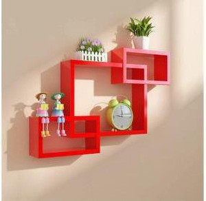 woodinzo Wooden Interlock MDF Wooden Shelf | Wall Mount | Wall Shelf ...