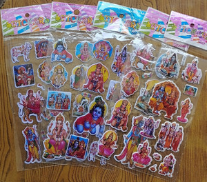 Super Easy 0.7 cm Hindu Gods Character Puffy 3D Cute Funny Stickers ...