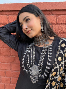 ICONIC DEEVA Oxidised Silver Silver Jewellery Set Price in India - Buy ...