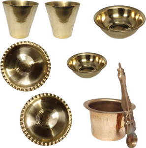 Divine Bazaar Decorative Pooja Thali Set, Gopal Bhog Thali Set, Brass ...