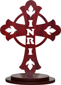 Catholic Liturgicals Car Dashboard Cross, MDF Cross - INRI - Brown ...