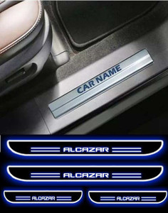DIAMOND SAJAWAT CAR Door Foot Step Blue Light Silevr For Alcazar t (Set ...