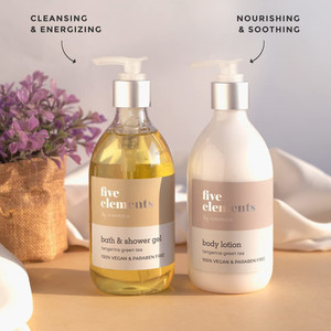KIMIRICA Five Elements Body Wash & Body Lotion Bath Care Duo, 100% ...