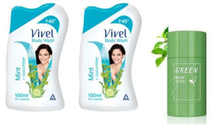 Extraposh Green Tea Mask & Vivel Body Wash Mint+Cucumber (100 ml each ...