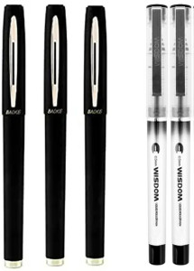 Baoke 3 (PC-1828) 0.5mm Smooth Black Gel Pens+2 Wisdom 0.5mm Needle Tip ...