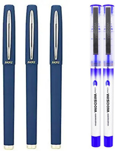 Baoke 3 (PC-1828) 0.5mm Smooth Blue Gel Pens +2 Wisdom 0.5mm Needle Tip ...