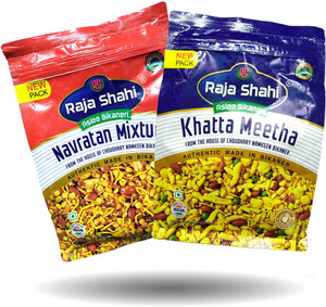 RAJA SHAHI Delicious & Crispy Navratan Mixture & Khatta Meetha(400gm ...