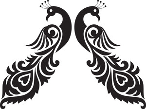 god & god's 61 cm Black & White PEACOCKS Self Adhesive Sticker Price in ...