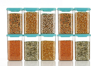 Qozzby Air Tight Kitchen Plastic Storage Containers dabba bottle Combo ...