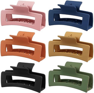 simreen Matte Hair Claws pack of 6 korean Big Size Hair Claws Hair Claw ...