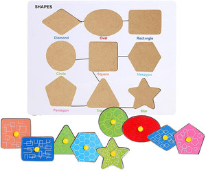 AMUSING Wooden Puzzle Geometry Shapes Learning Toy Price in India - Buy ...