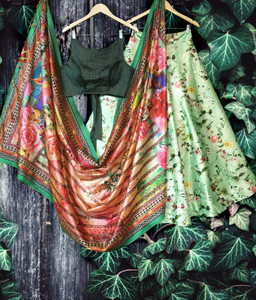 KAHIRAA WHOLETEX Floral Print Semi Stitched Lehenga Choli - Buy KAHIRAA ...