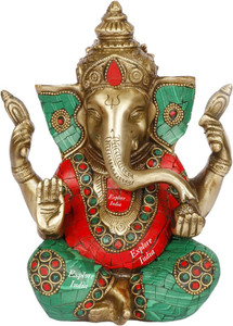 Explore india Brass Lord Ganesha with Turquoise Taj Idol Sculpture for ...