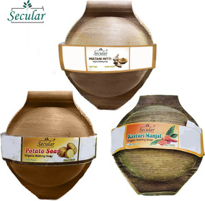 Secular Multani Mitti Potato Manjal Organic Bathing Soap Combos 3x100g ...