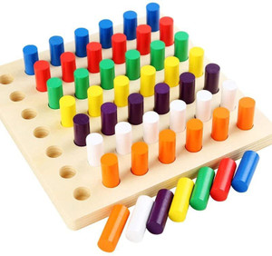 NONU Educational Colour Cognition Stacking & Sorting Wooden Peg Board ...