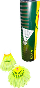 Knix Nylon Shuttle - Yellow Badminton corck combo pack of 6 for sports ...