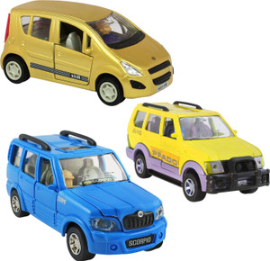 DEALbindaas Combo of Ritz, Scorpio & Prado Toy Car Pull Back Die-Cast ...