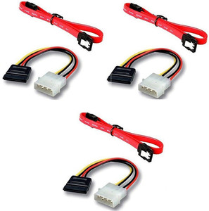 LipiWorld Pack Of 3 Combo SATA III Sata 3 Cable with Locking Latch + 4 ...