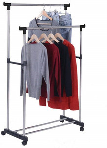 Amaxone Aluminium Floor Cloth Dryer Stand Adjustable Double-Pole ...