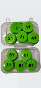 MOREL GREEN PLASTIC ROUND SHAPE TOKEN COIN 1 to 100 SERIAL NUMBER FOR ...