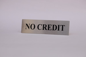 LHM 5 cm No Credit Sign Stickers Self Adhesive Stainless Steel Board ...