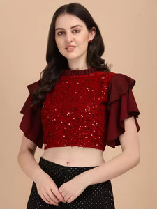 LOUSRICS Party Embellished Women Maroon Top - Buy LOUSRICS Party ...