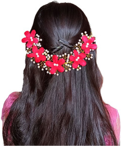 SAMYAK Beautiful Handmade Red Floral Gajra Tiara|Headdress | vine ...