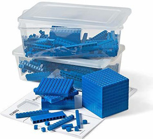 hand2mind Blue Plastic Interlox Connecting Base Ten Blocks Complete Set ...