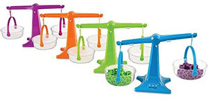 hand2mind Colorful Nestable Pan Balance, Clear Double Balance Scale for ...