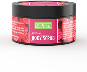 Refresh Lychee Body Scrub 100 gm with Glycerin & Aloe Vera Extract For ...