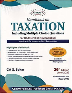 Handbook On Taxation For CA Inter With MCQs 26/ED (2022-23): Buy ...