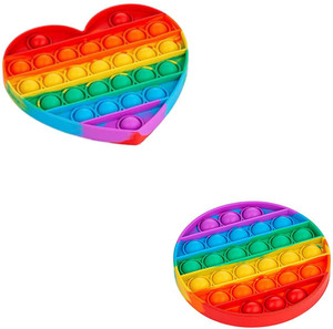 FOROLY Rainbow Heart & Circle Shape Pop It Fidget Toys Price in India ...