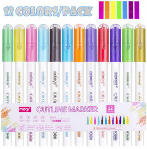 Flipkart.com | PATHOS INDIA Double line outline marker pen for art ...