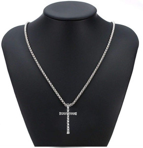 Uniqon Holy Jesus Silver Christ Cross Isa Masih Locket Pendant Necklace ...