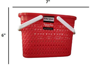 Kanha Plastic Thakur ji Plastic storage basket for store items size M 3 ...