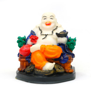 SHYPRA Happy Man Sitting Laughing Buddha Multicolor Statue for ...