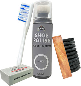 Quick Nubuck Suede Shoe Polish and Shoe Care Kit | Color - Grey ...