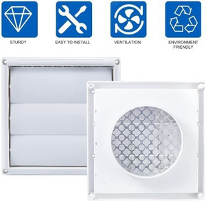 KIW 6 Inch Air Vent Covers Outdoor Louvered Exhaust Fan, cowl Bathroom ...