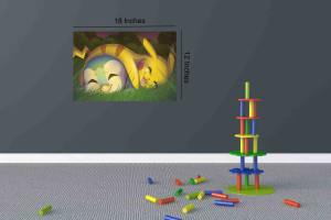 "Pikachu" Famous Cartoon Wall Poster For Kids Room, Playschool, Study ...