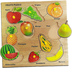 Poktum Fruit Wooden Puzzle Kids Games Toys for Kids 2+ Jigsaw Puzzles ...