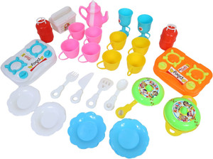 Kidzone Kid's Plastic Realistic Cooking Food Pretend Play Kitchen Set ...