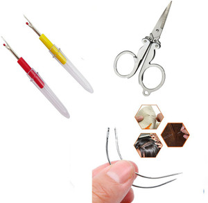 Crafts Haveli 3 Items Combo : 2 Seam Ripper, 2 Curved Needle & Folding ...