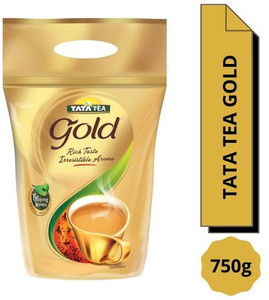 Tata Tea Gold with 15% Long Leaves Black Tea Pouch (750 g) Black Tea ...